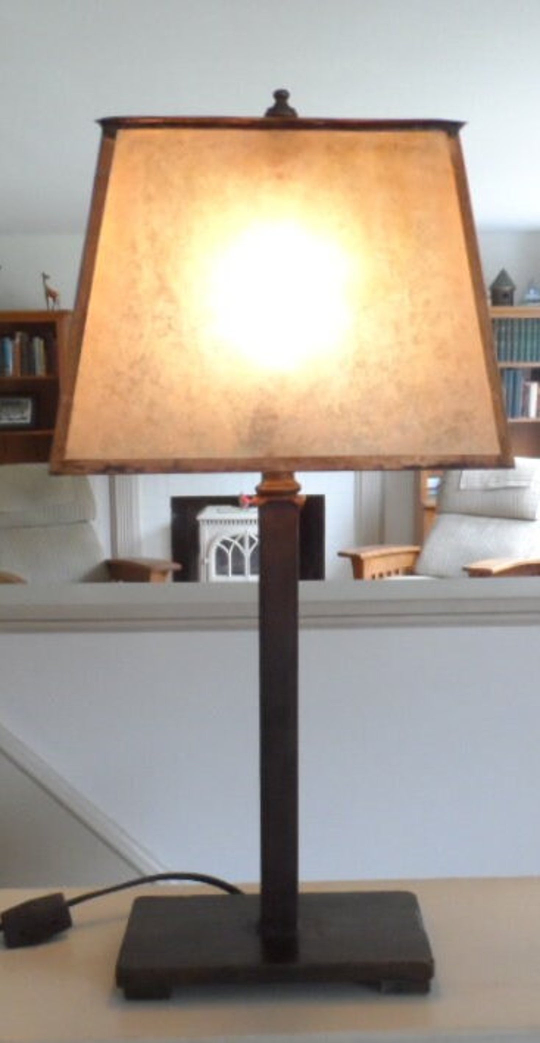 Small Table Lamp With Mica Shade - Etsy
