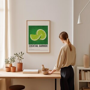 Lime Cocktail Garnish Print, Cocktail Wall Art Watercolor Prints, Green ...