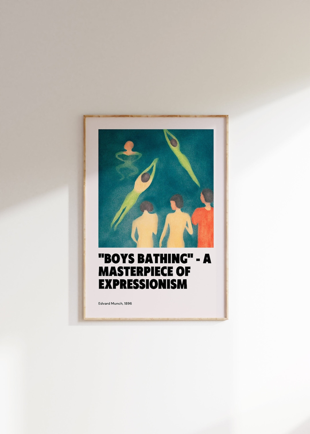Edvard Munch Boys Bathing Poster, Edvard Munch Print, Exhibition Poster ...