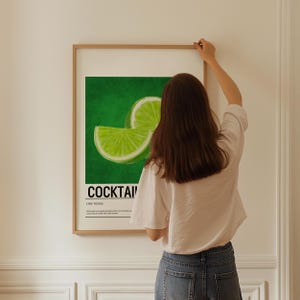 Lime Cocktail Garnish Print, Cocktail Wall Art Watercolor Prints, Green ...