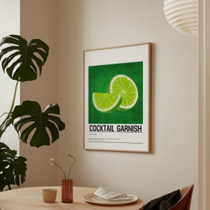 Lime Cocktail Garnish Print, Cocktail Wall Art Watercolor Prints, Green ...