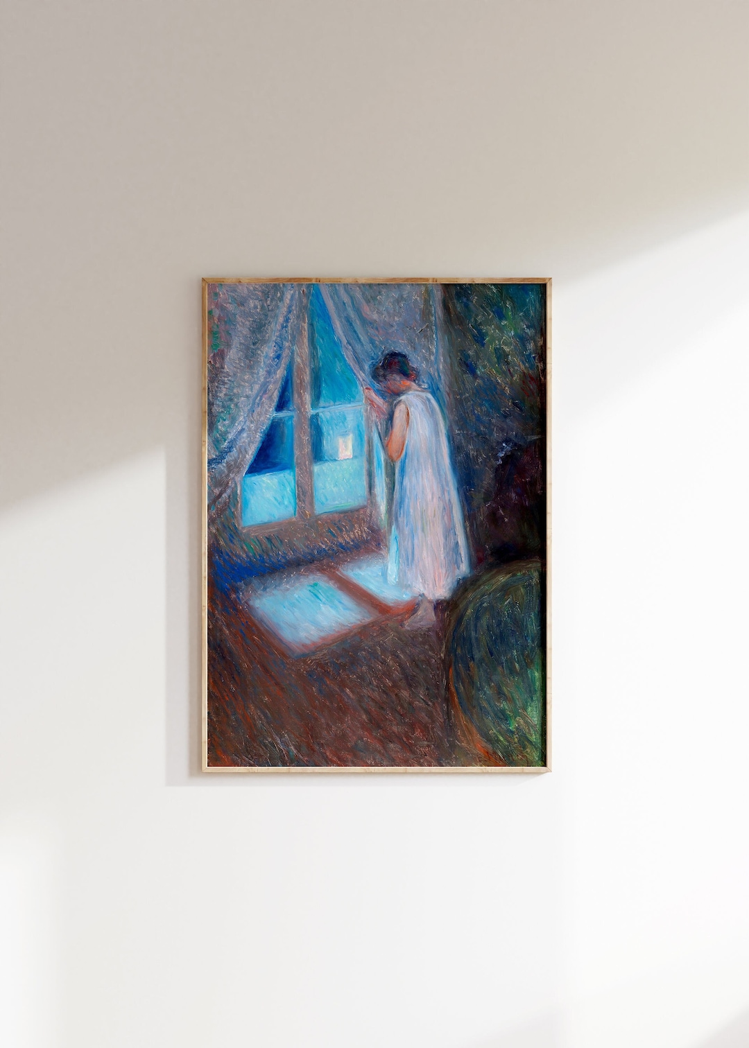 Edvard Munch the Girl by the Window Poster, Edvard Munch Print, Exhibition Poster, Vintage Mid ...