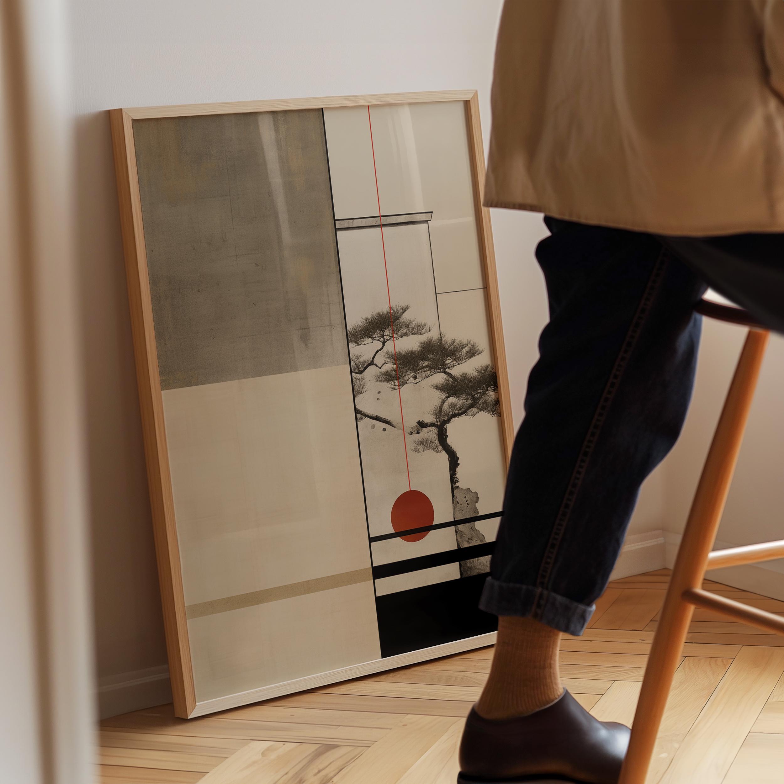Japanese Architecture Optical Illusion, Japandi Wall Art Wabi Sabi ...