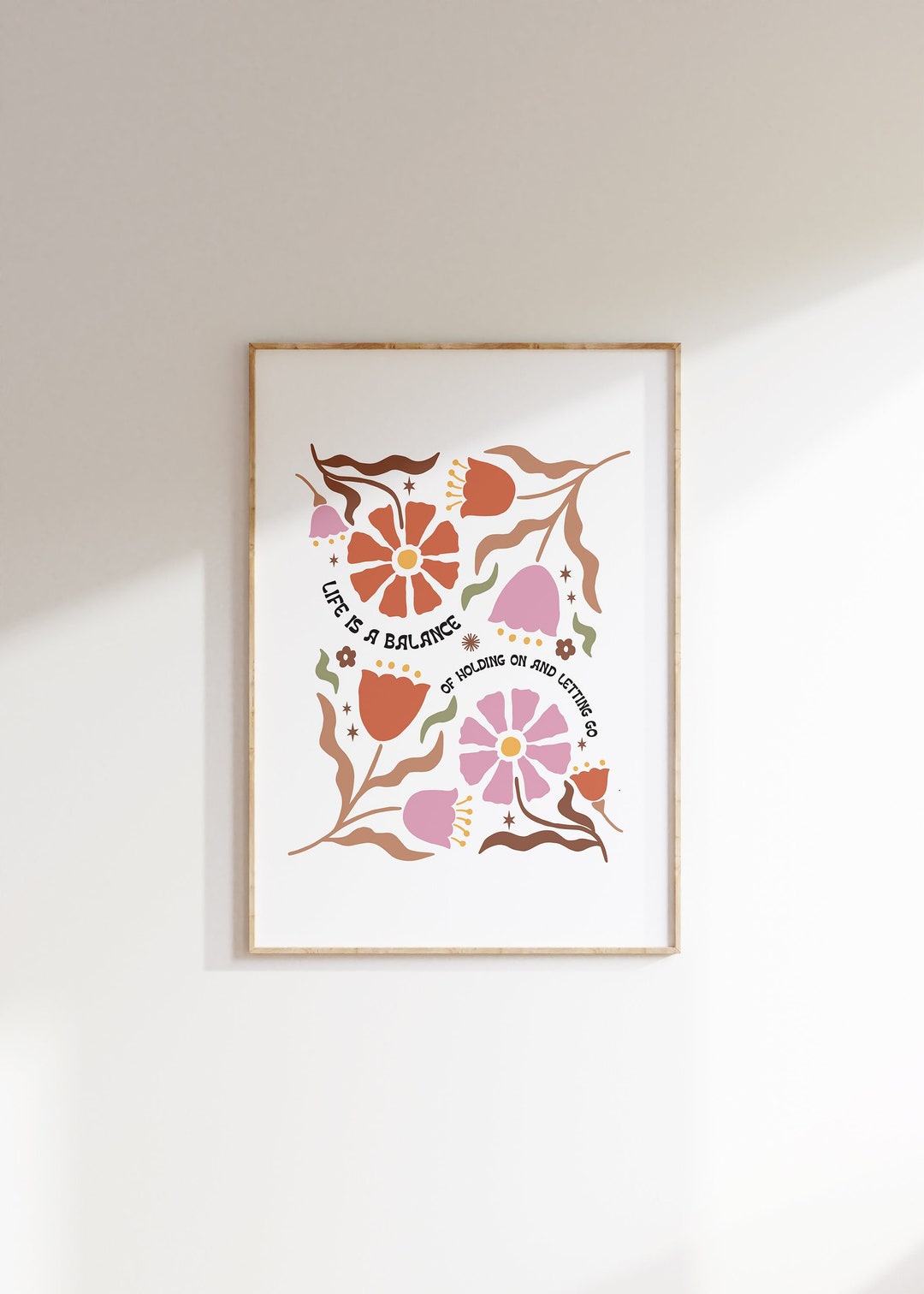 Life is A Balance - Boho Poster, Inspirational Quote, Flower Market ...