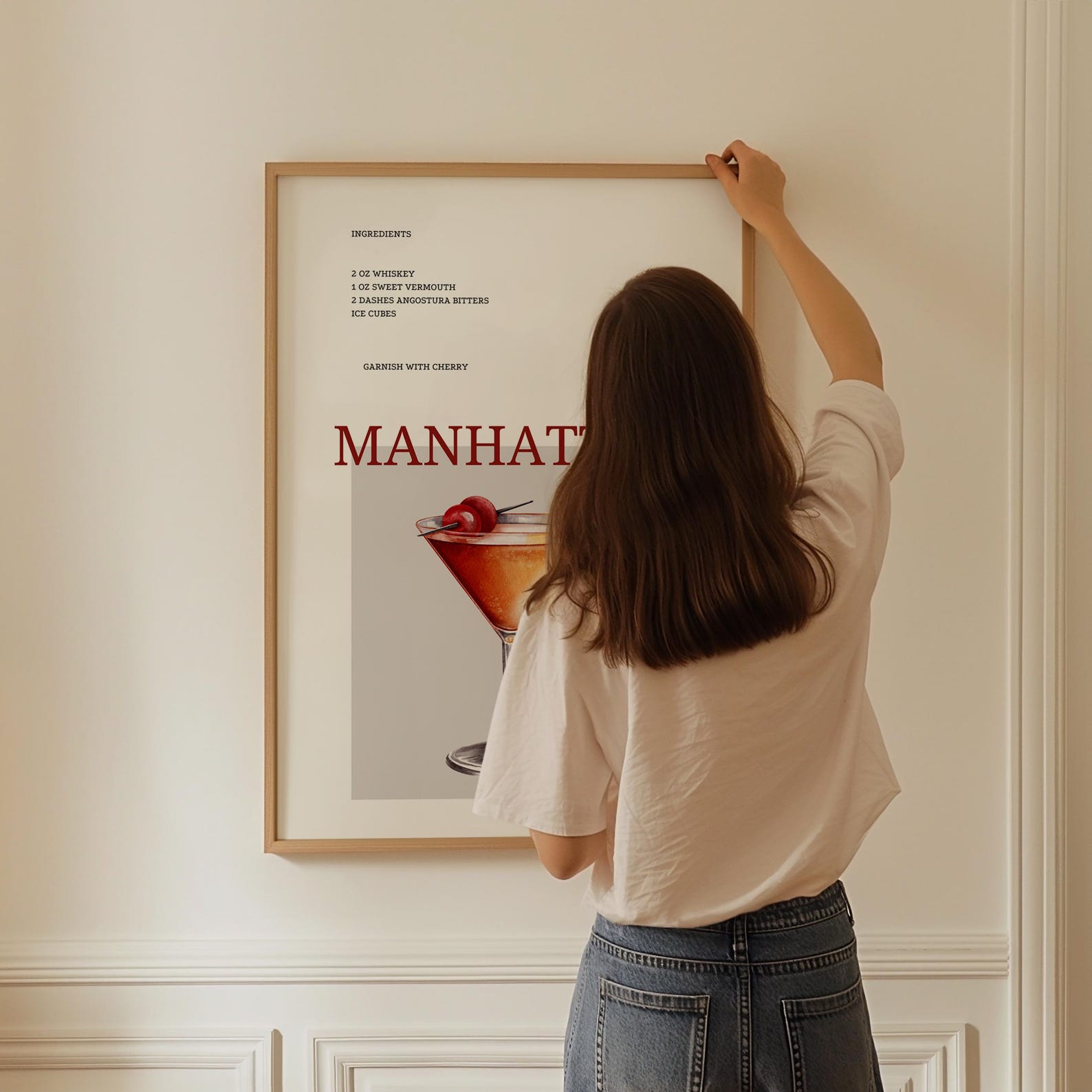 Manhattan Prints Bar Cart Art, Drink Menu Cocktail Wall Art, Alcohol ...