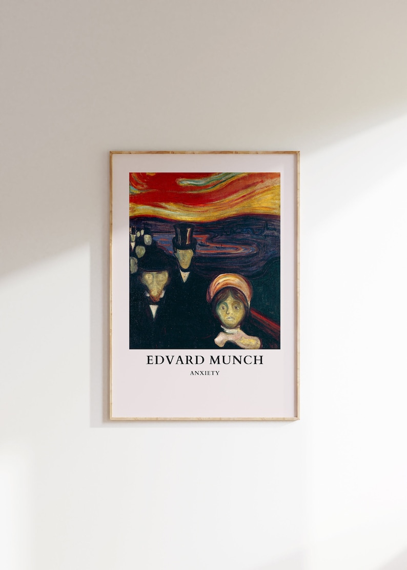Edvard Munch Anxiety Poster, Edvard Munch Print, Exhibition Poster ...