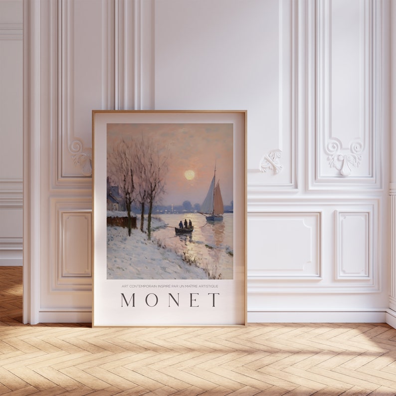 Claude Monet Poster - Mid Century Modern Wall Art for Aesthetic Room ...