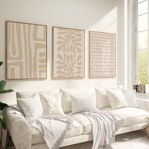 3 Piece Neutral Beige Gallery Poster Set - Aesthetic Room Decor as a ...