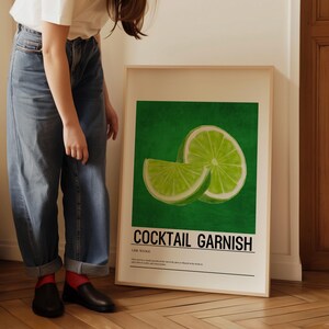 Lime Cocktail Garnish Print, Cocktail Wall Art Watercolor Prints, Green ...