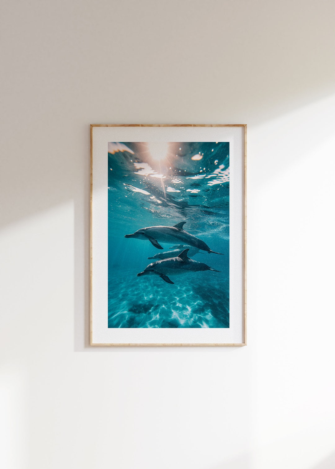 Ocean Ballet Dolphin Poster, Beach House Decor, Calming Neutral Wall ...