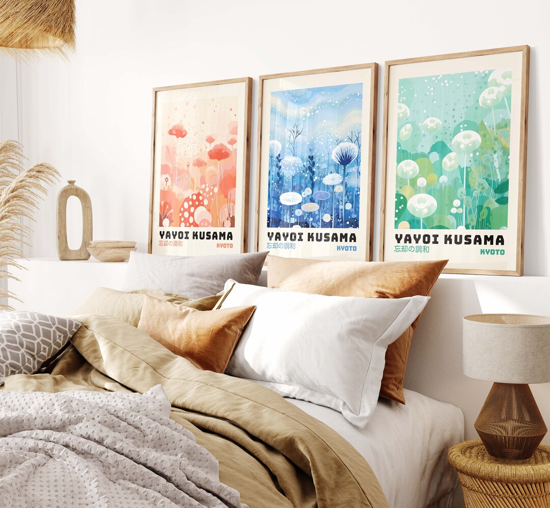 Yayoi Kusama 3 Piece Poster Set - Japanese Gallery Poster Set, Japanese ...