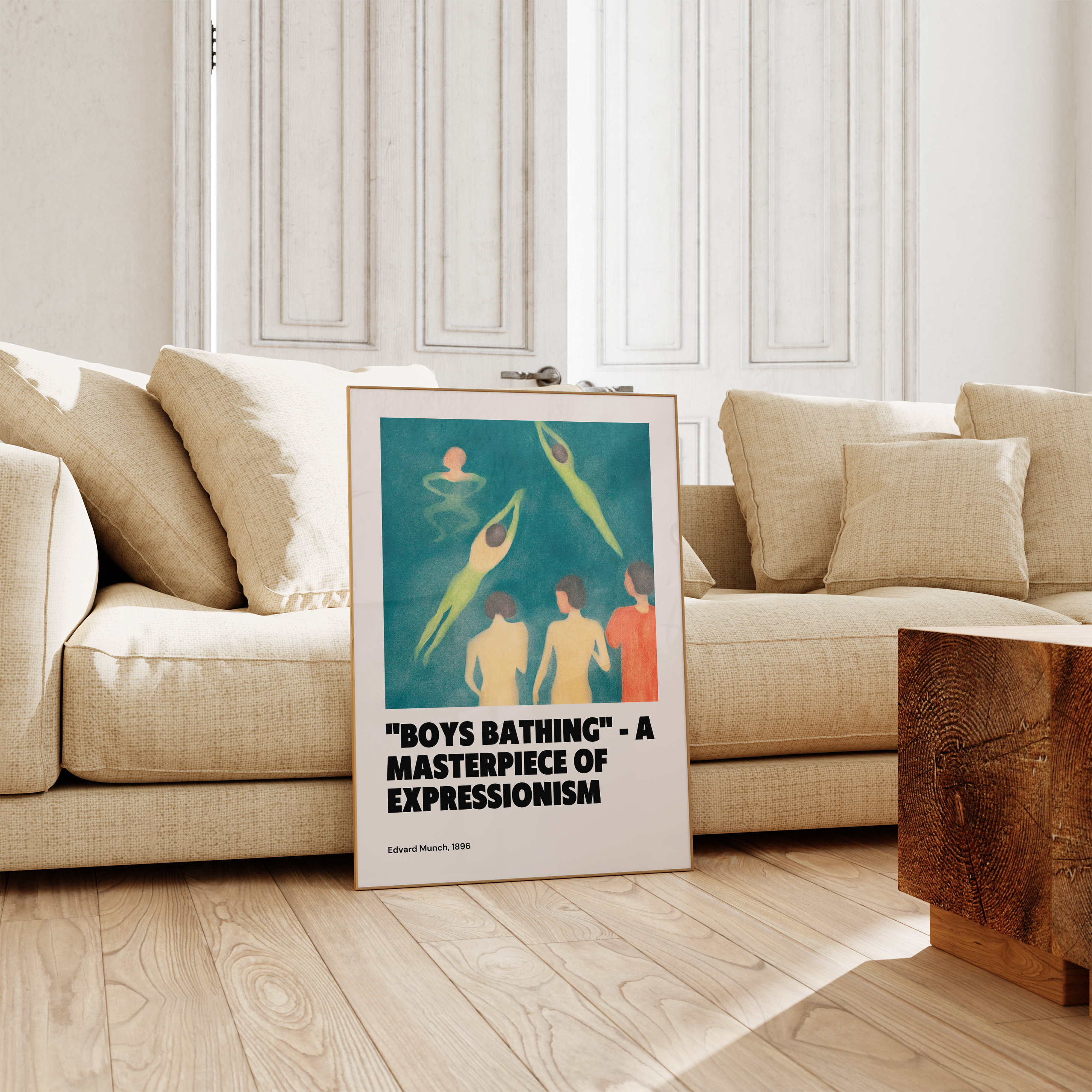 Edvard Munch Boys Bathing Poster, Edvard Munch Print, Exhibition Poster ...