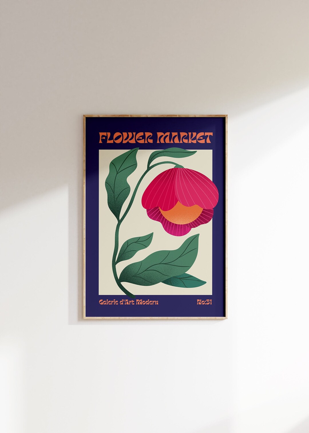 Flower Market Print, Modern Floral Flower Market Poster, Scandinavian ...