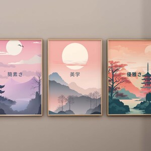 3 Piece Japanese Poster Set | Japandi Wall Art Poster Set | Japan ...