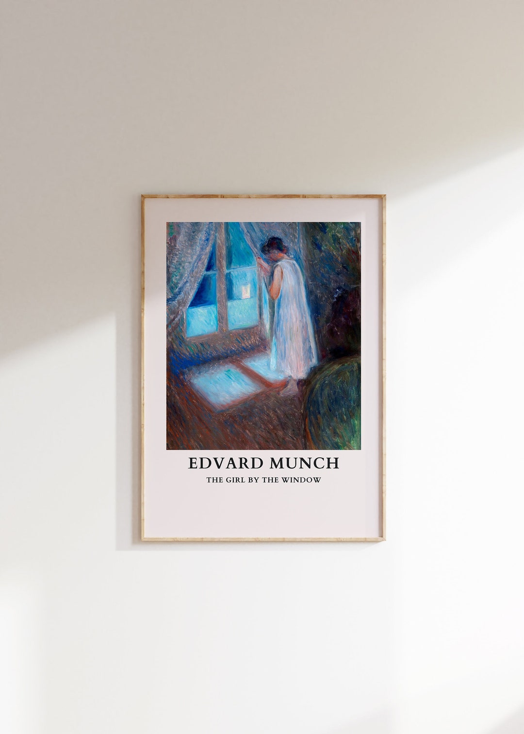Edvard Munch the Girl by the Window Poster, Edvard Munch Print, Exhibition Poster, Vintage Mid ...
