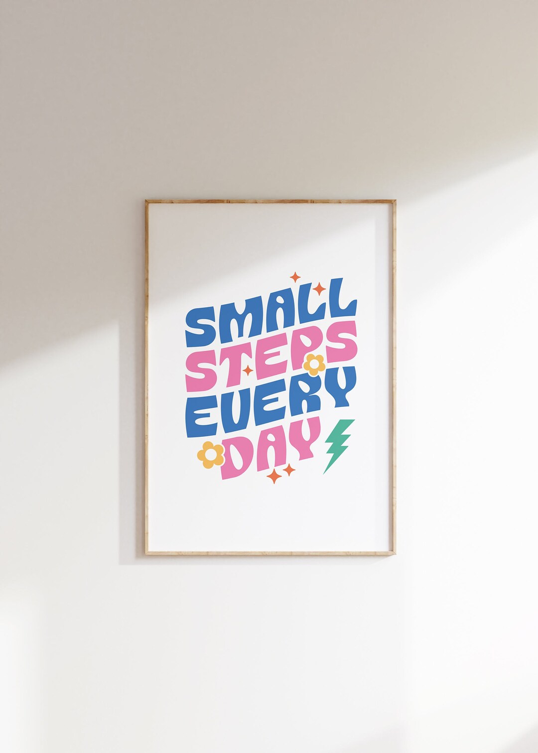 Small Steps Every Day - Inspirational Boho Poster, Trendy Home Decor ...