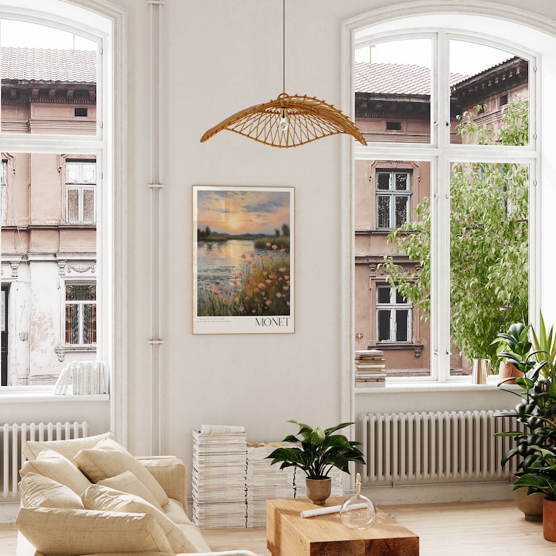 Claude Monet Poster - Mid Century Modern Wall Art for Aesthetic Room ...