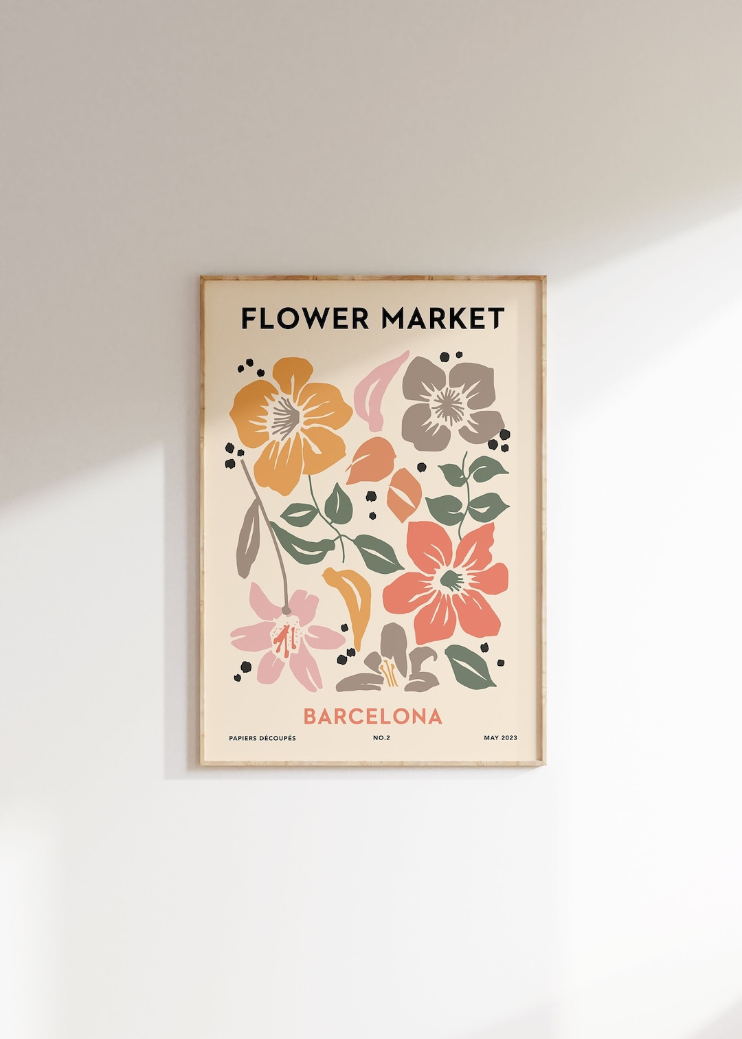 Flower Market Print, Modern Floral Flower Market Poster, Scandinavian ...