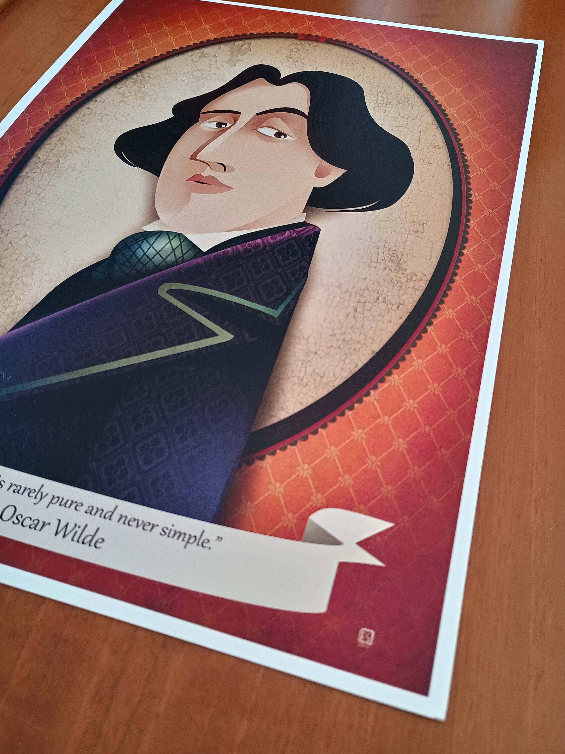 Oscar Wilde Poster With Quote, Portrait Print of Oscar Wilde, A4 - Etsy