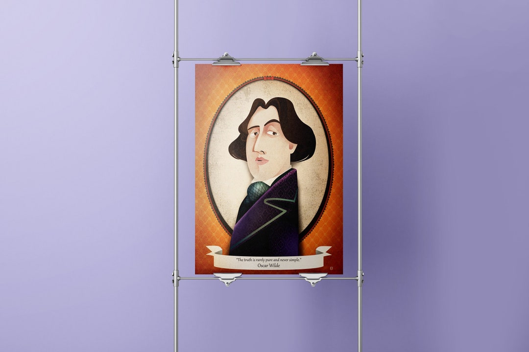 Oscar Wilde Poster With Quote, Portrait Print of Oscar Wilde, A4 - Etsy