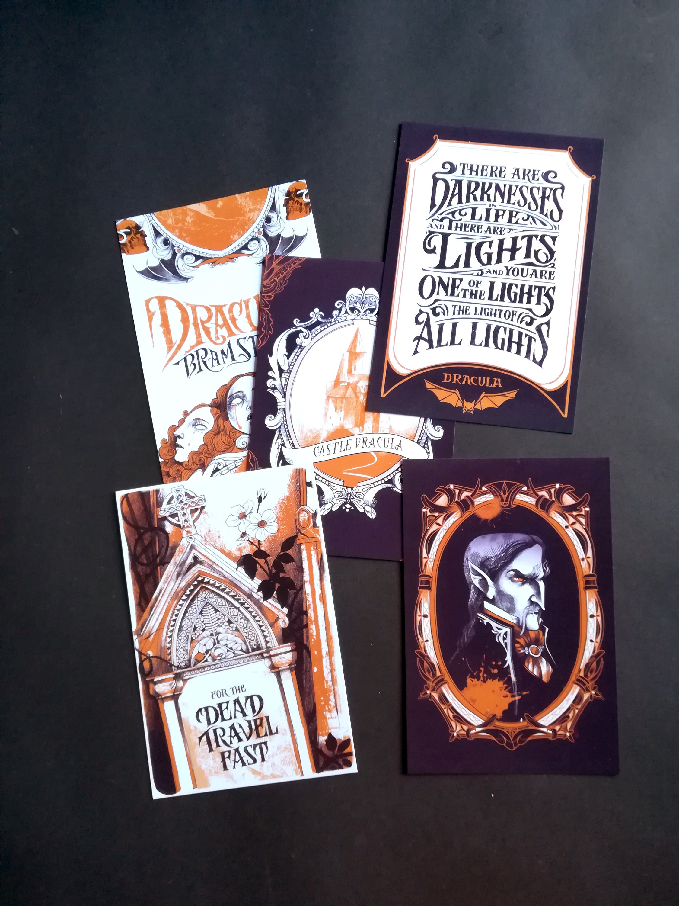 Dracula Art, Set of 5 Illustrated Cards With Quotes. Il Cartavolante ...