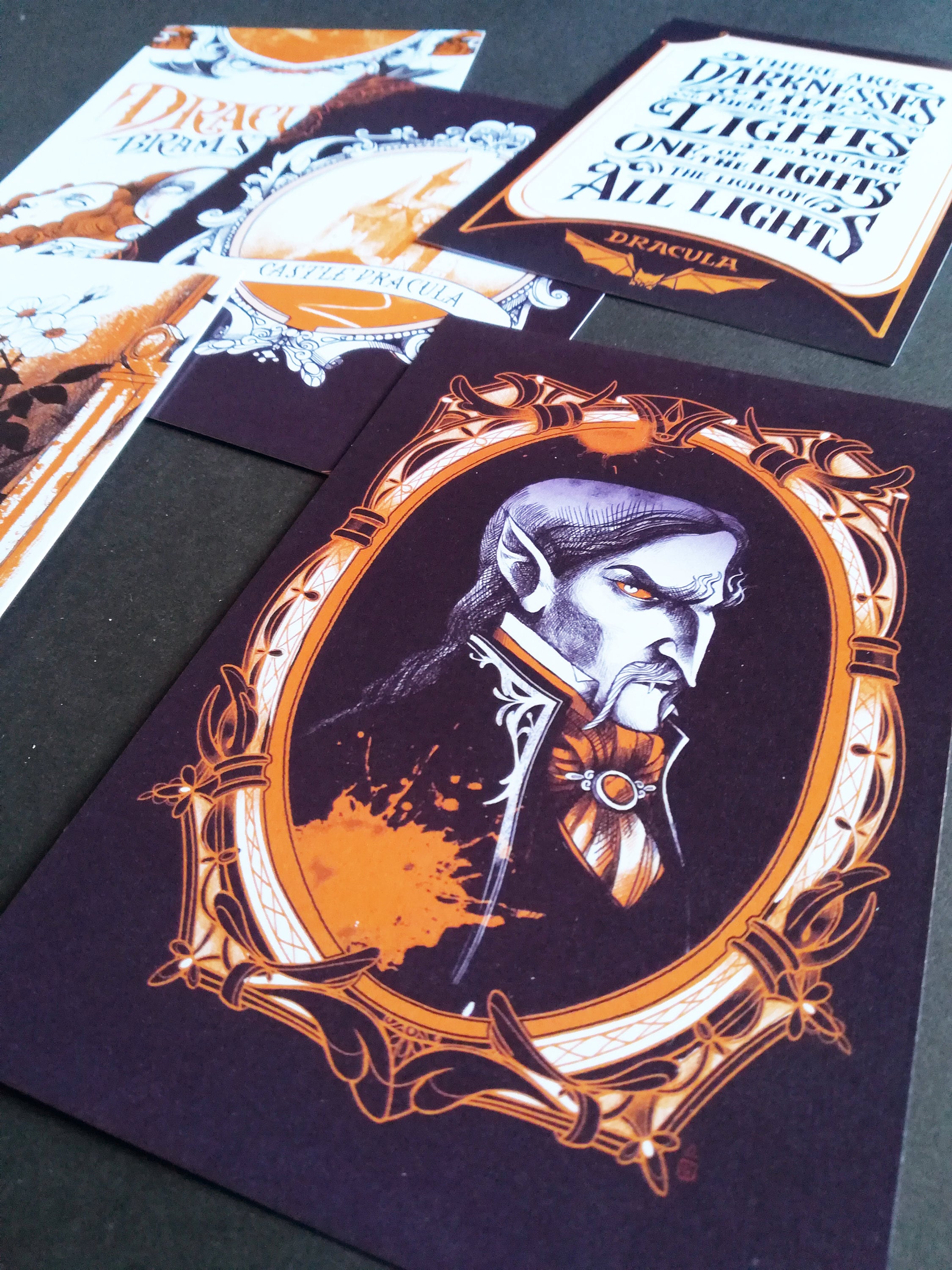 Dracula Art, Set of 5 Illustrated Cards With Quotes. Il Cartavolante ...