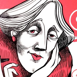 Virginia Woolf Illustrated Poster – Literary Art Print, A4 - Etsy