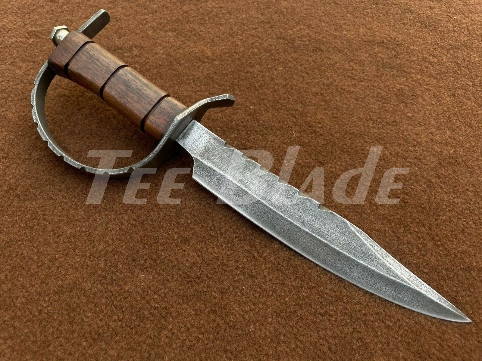 D Guard Bowie Knife Custom Handmade Spring Steel D Guard Bowie Knife ...