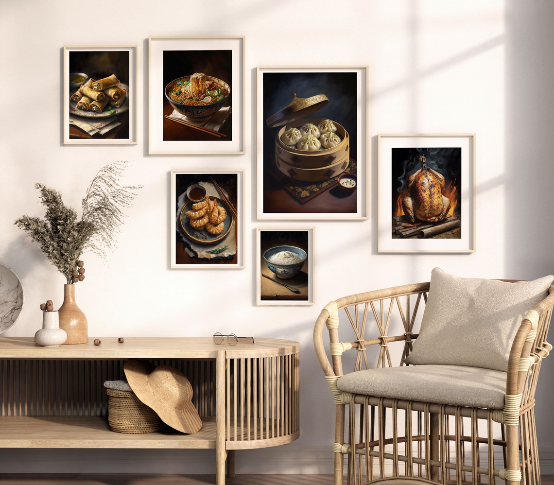 Set of 6 Food Wall Art Prints, Kitchen Wall Decor, Kitchen Wall Art ...