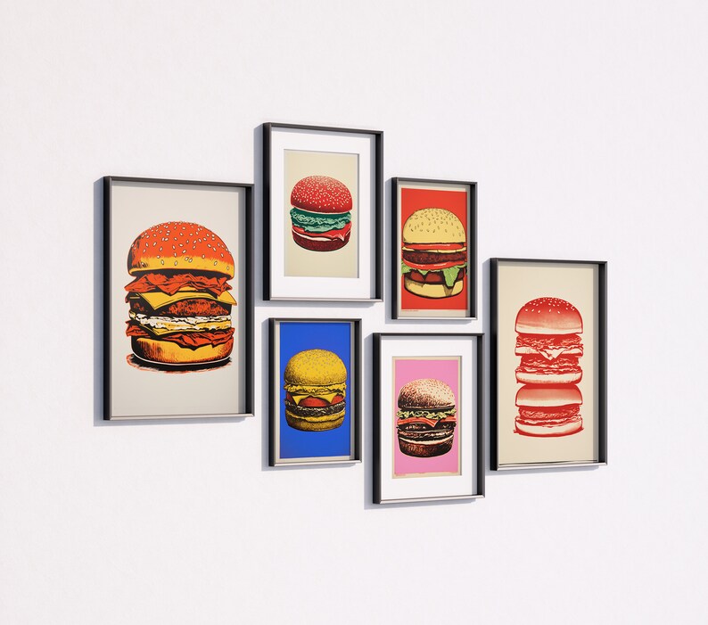 Food Wall Art Set of 6 Prints, Kitchen Wall Decor, Kitchen Wall Art ...