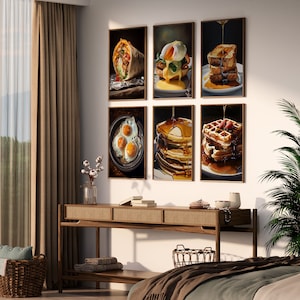 Set of 6 Food Wall Art Prints, Kitchen Wall Decor, Kitchen Wall Art ...