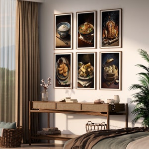Set of 6 Food Wall Art Prints, Kitchen Wall Decor, Kitchen Wall Art ...