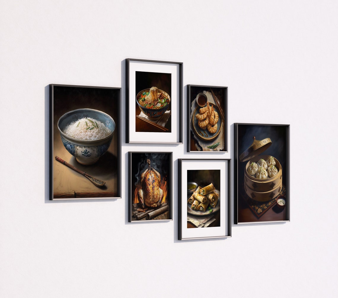 Set of 6 Food Wall Art Prints, Kitchen Wall Decor, Kitchen Wall Art ...