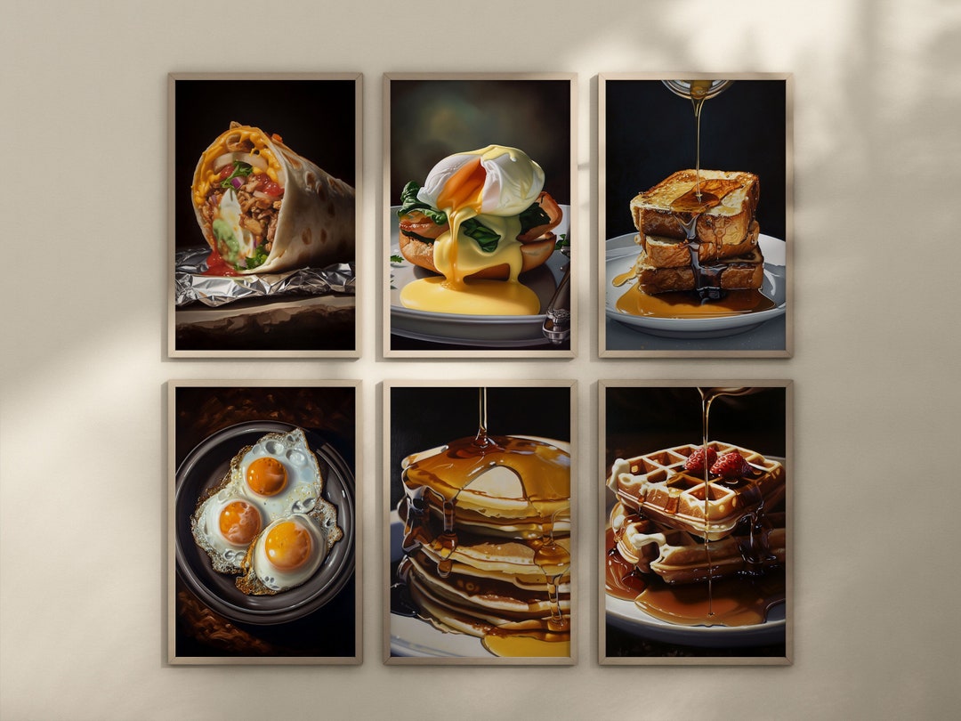 Set of 6 Food Wall Art Prints, Kitchen Wall Decor, Kitchen Wall Art ...
