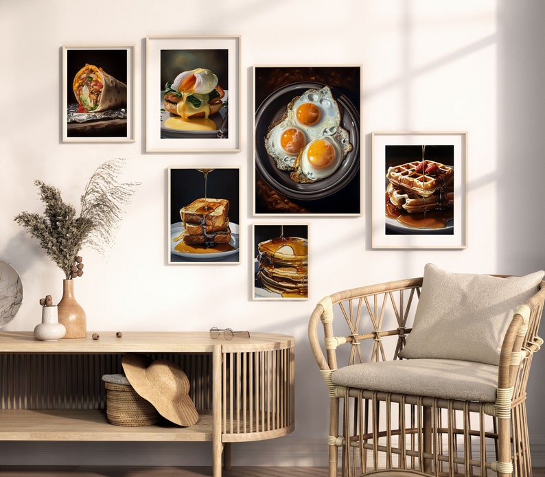 Set of 6 Food Wall Art Prints, Kitchen Wall Decor, Kitchen Wall Art ...