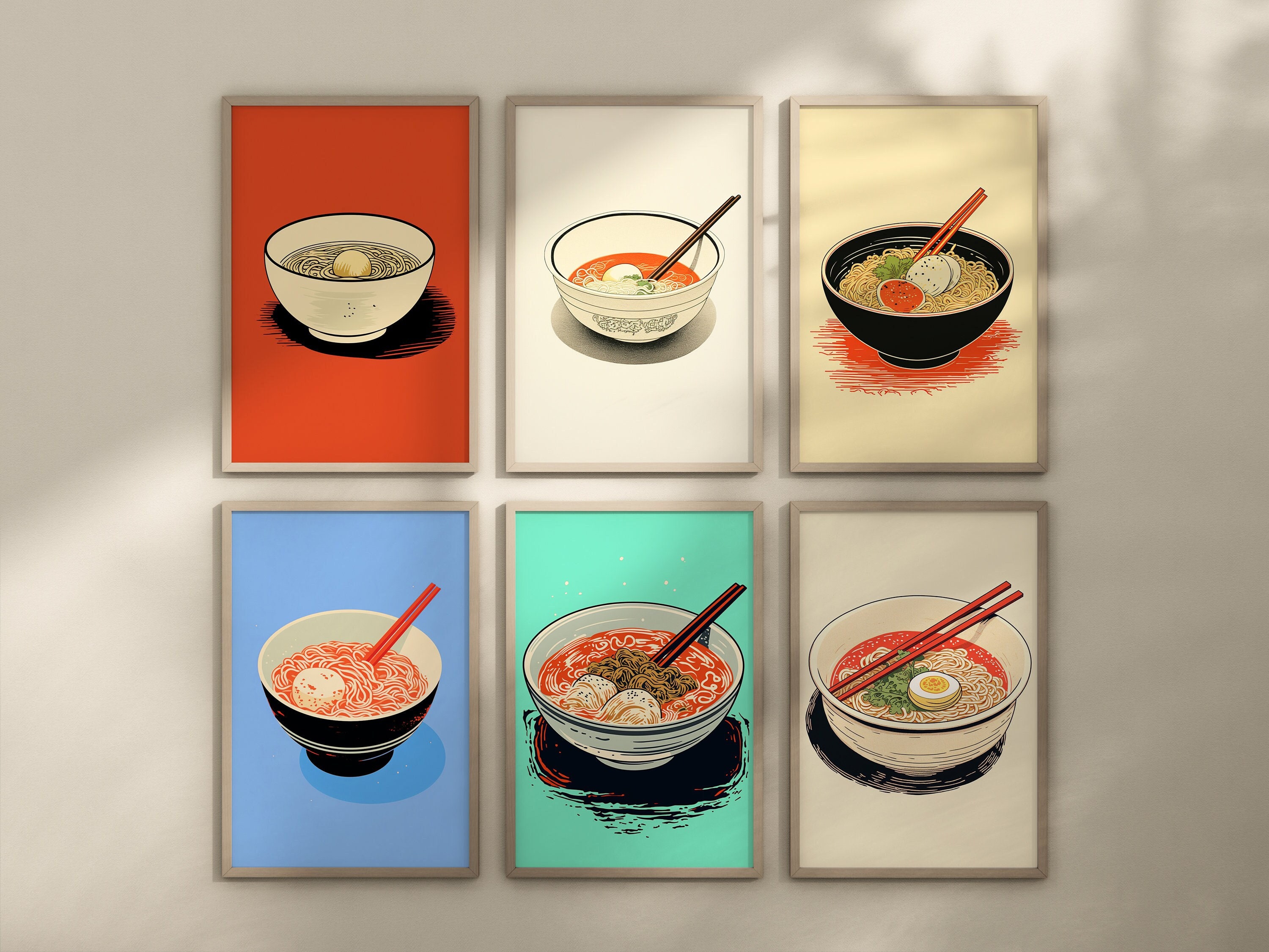 Food Wall Art Set of 6 Prints, Kitchen Wall Decor, Kitchen Wall Art ...