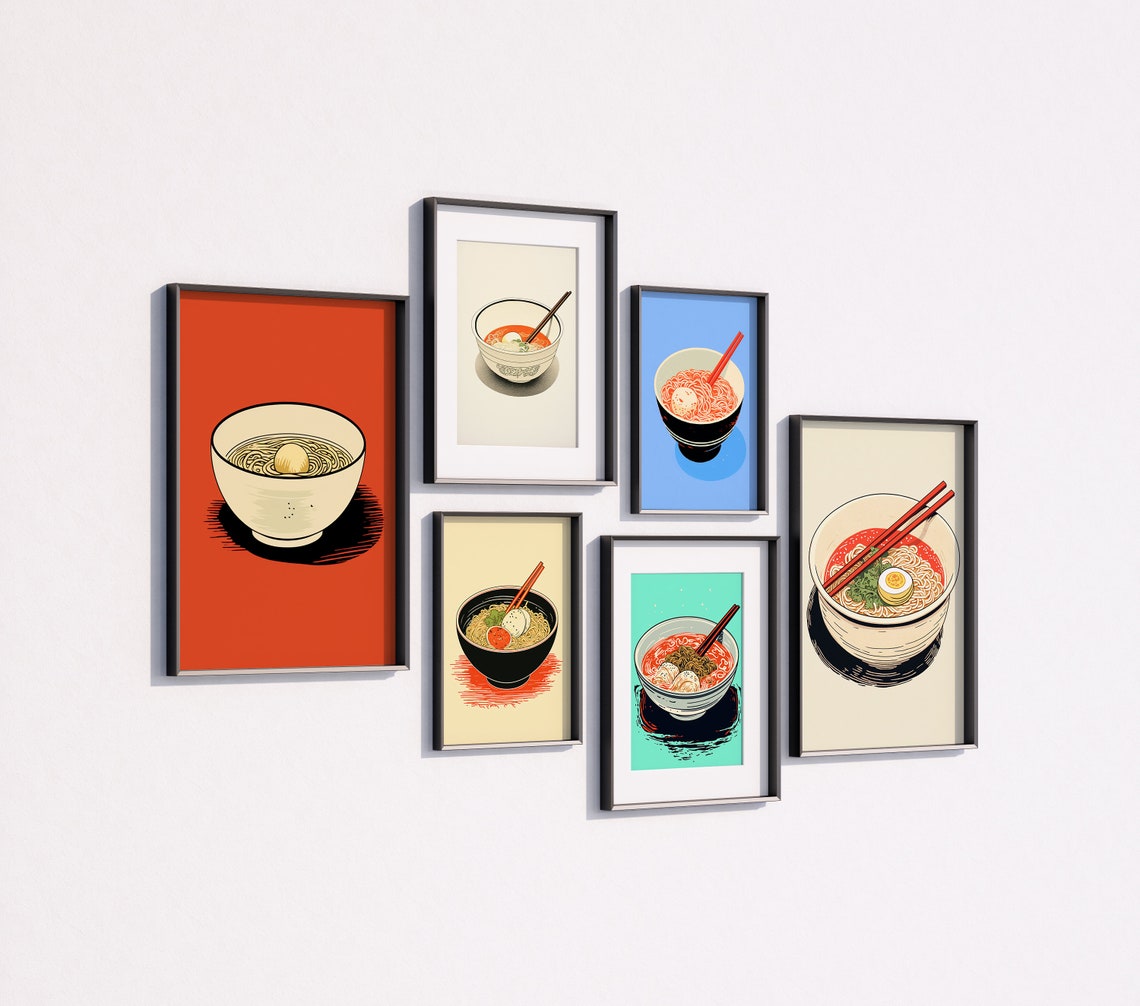 Food Wall Art Set of 6 Prints, Kitchen Wall Decor, Kitchen Wall Art ...