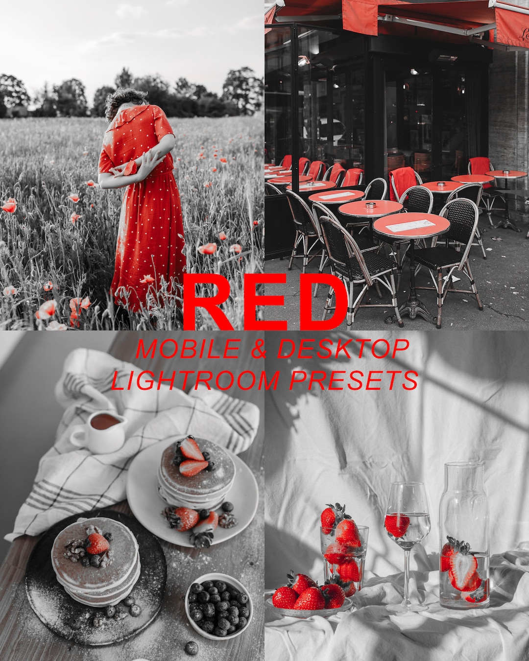RED Lightroom Preset, Red Mobile Preset, Red Photo Filter, Red Preset ...