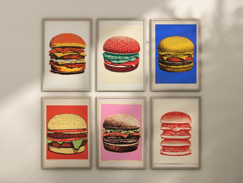 Food Wall Art Set of 6 Prints, Kitchen Wall Decor, Kitchen Wall Art ...