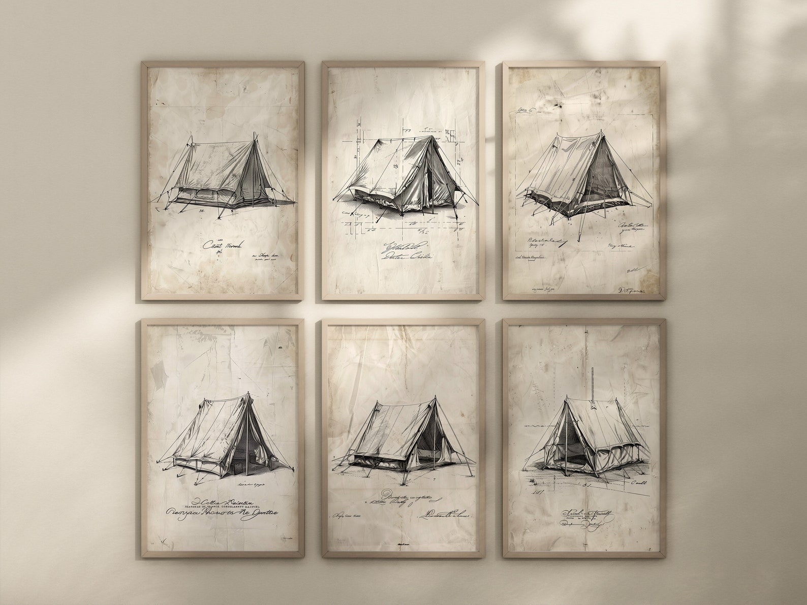 Retro Camping Wall Art Print, Set of 6 Prints, Vintage Camp Wall Art ...