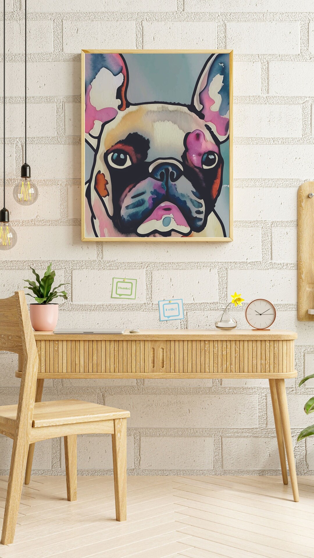 Mabre the Frenchie Digital Art Print, French Bulldog, Printable, Wall ...