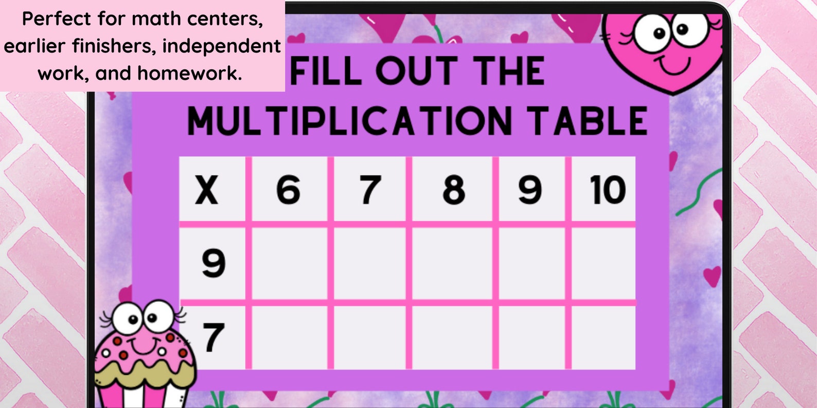 Valentine's Day Multiplication Drills 7-9 Boom Cards 3rd Grade Digital ...