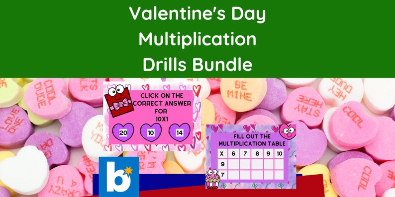 Valentine's Day Multiplication Drills Times Table Practice for 1s -12s ...