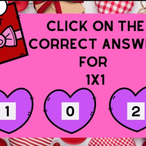 Valentine's Day Multiplication Drills Times Table Practice for 1s -12s ...