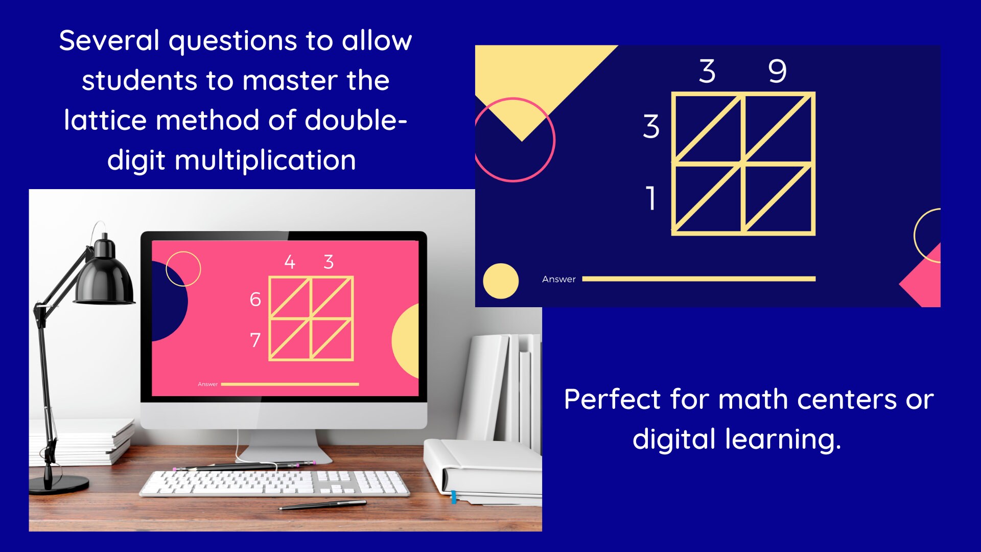 Double Digit Multiplication Lattice Method Digital Math Activity ...