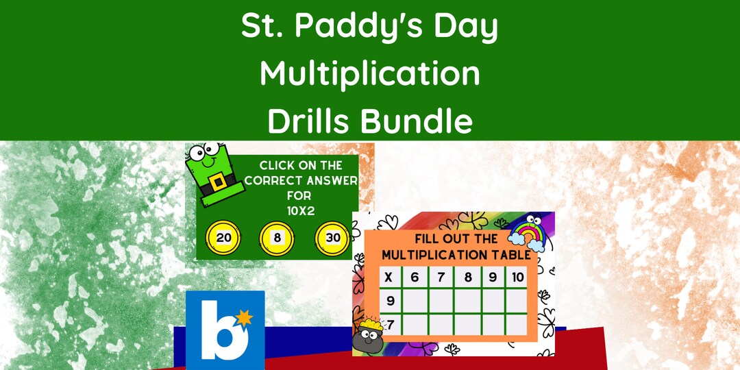 St. Paddy's Day Multiplication Drills Times Table Practice for 1s -12s ...
