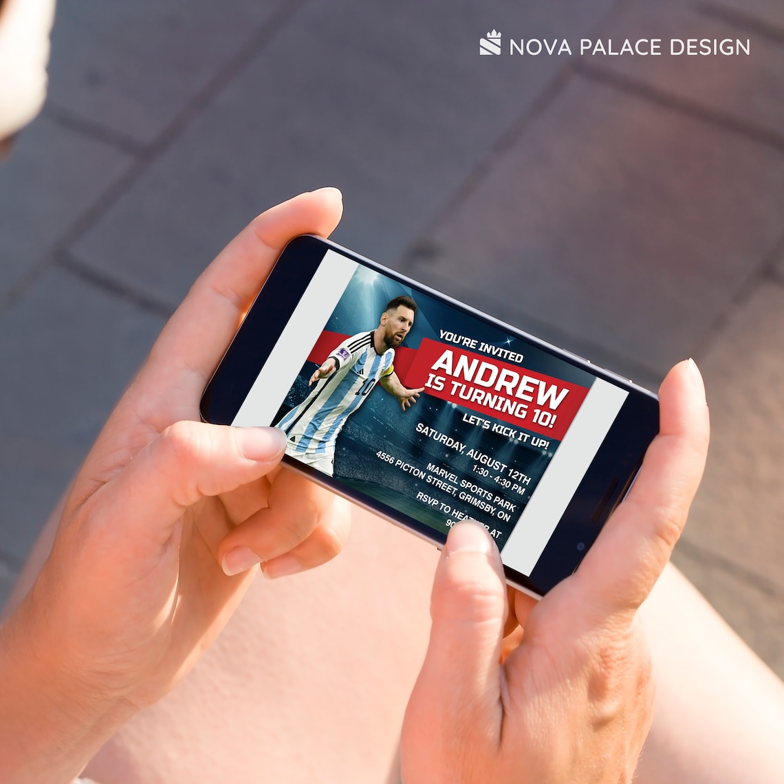 Personalized Soccer Invite, Messi Birthday Invitation, Argentina Soccer ...