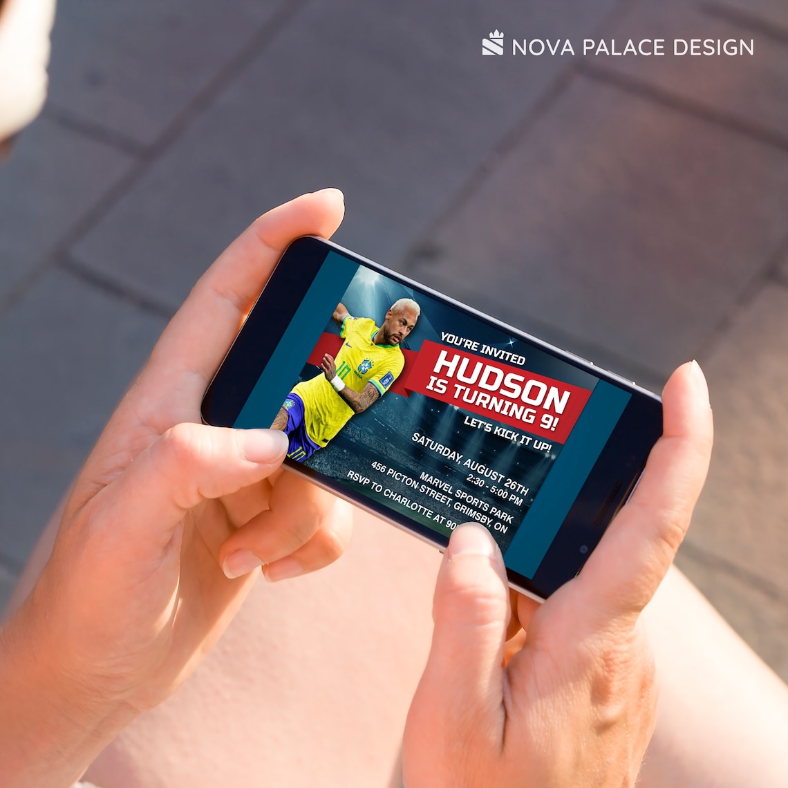 Personalized Soccer Invitation, Neymar Birthday Invite, Brazil Soccer ...