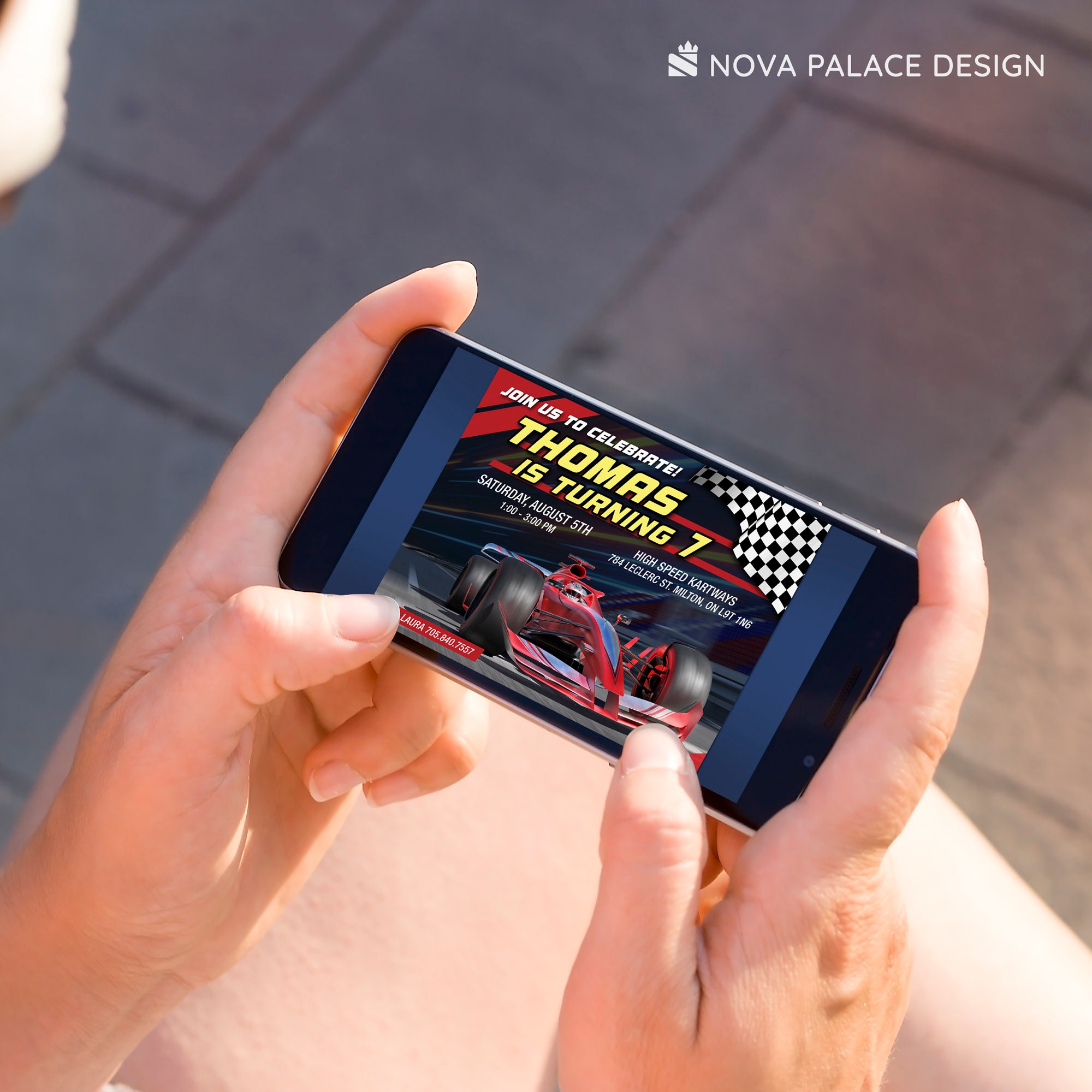 Race Car Invite, Racing Car Birthday Invitation, Formula 1 Theme, F1 ...