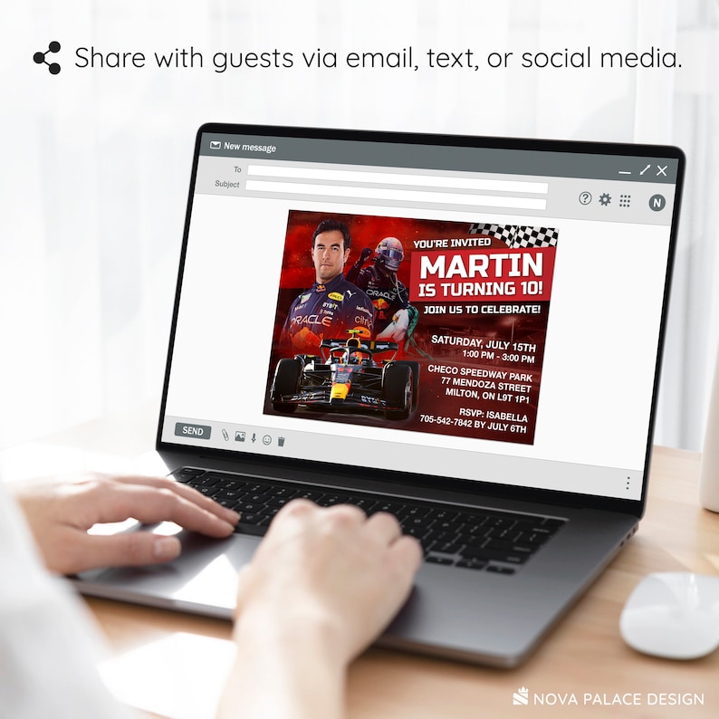 Sergio Perez Invite, Checo Birthday Invitation, Red Bull Racing, F1 ...